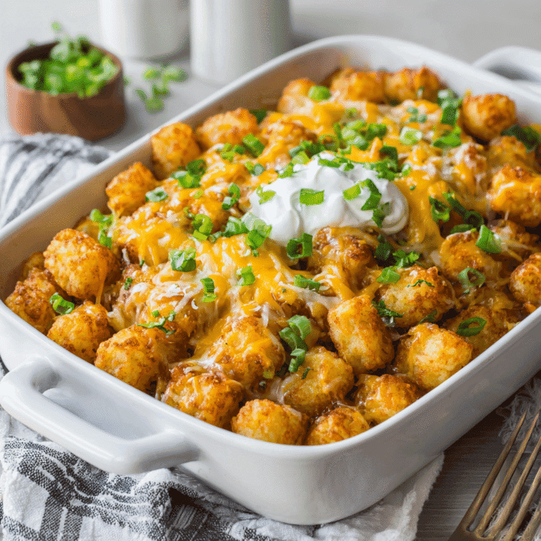 Easy Loaded Tater Tots Recipe – Cheesy & Crispy