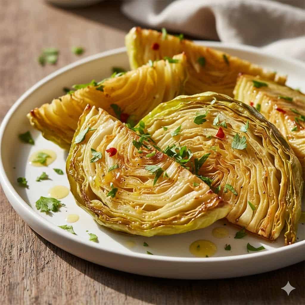 Air Fryer Cabbage Wedges with Crispy Edges
