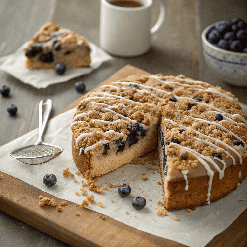 Moist Blueberry Sour Cream Coffee Cake With Streusel