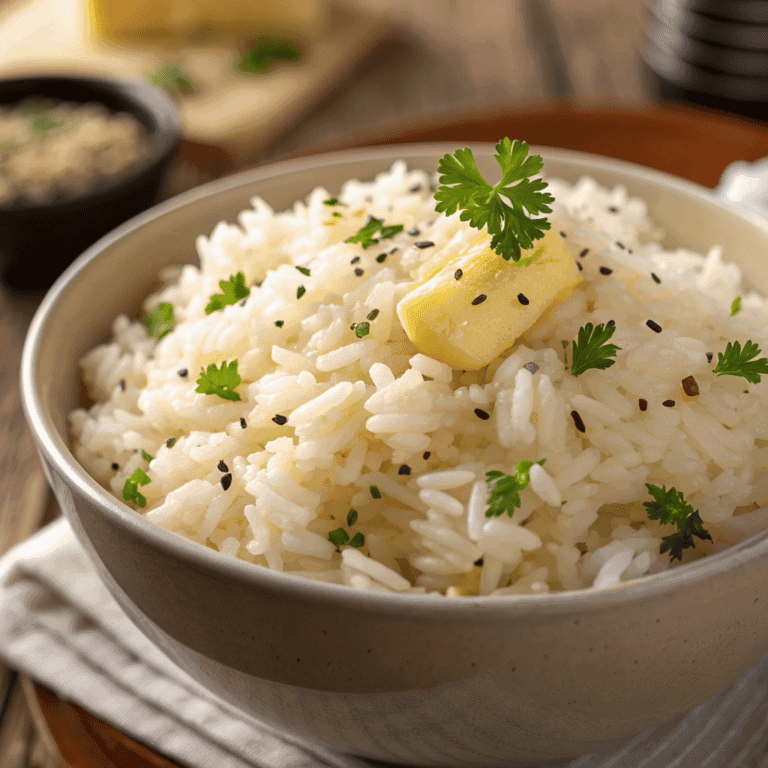 Garlic Butter Rice Recipe | Fluffy, Buttery, Easy Side Dish