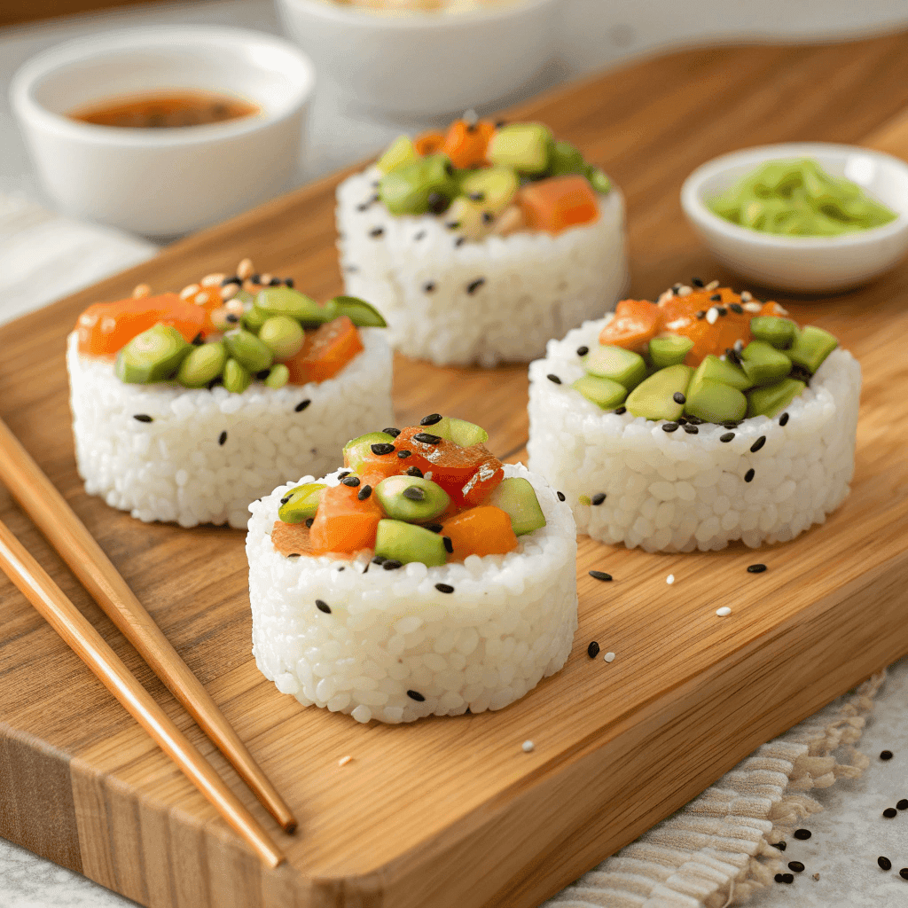 Easy Sushi Cups With Spicy Mayo & Fresh Veggies
