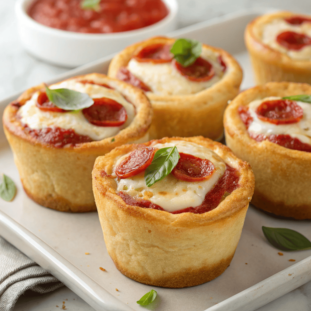 Mini Deep Dish Crescent Roll Pizzas – Easy Bite-Size Treats