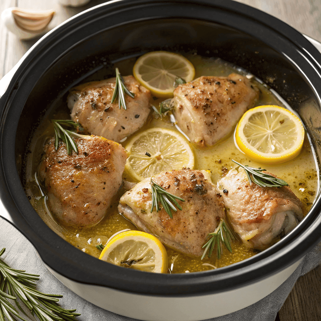Crockpot Lemon Garlic Chicken – Bright & Tender Flavor